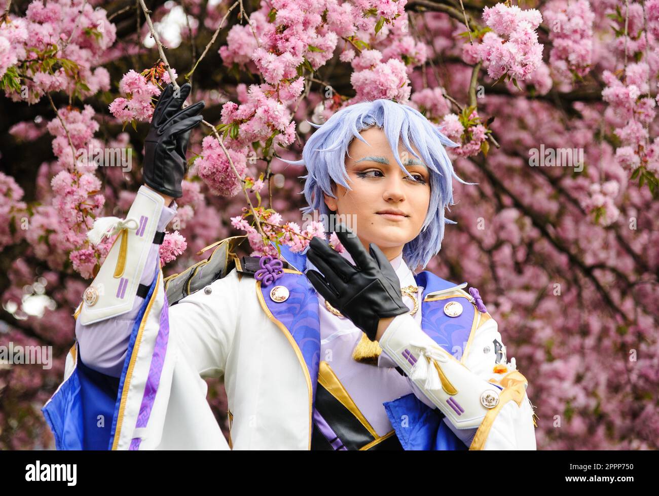 Lviv, Ukraine. 24th Apr, 2023. A woman in Japanese anime character ...