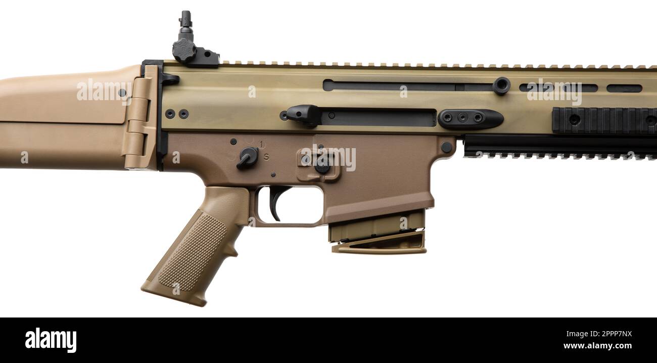 Modern automatic rifle isolated on white background. Weapons for police ...