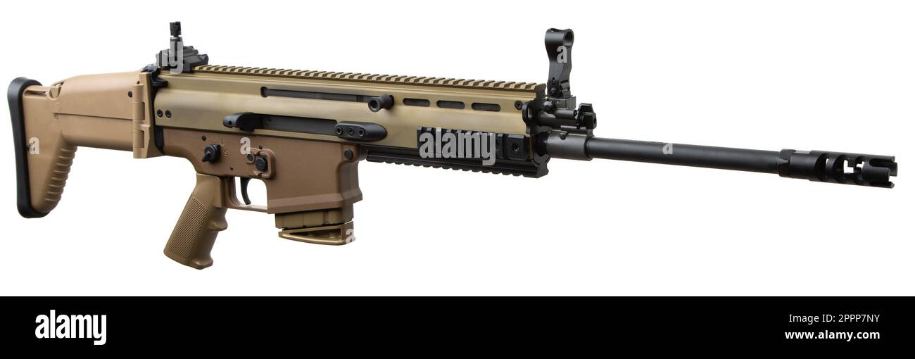 Modern automatic rifle isolated on white background. Weapons for police ...