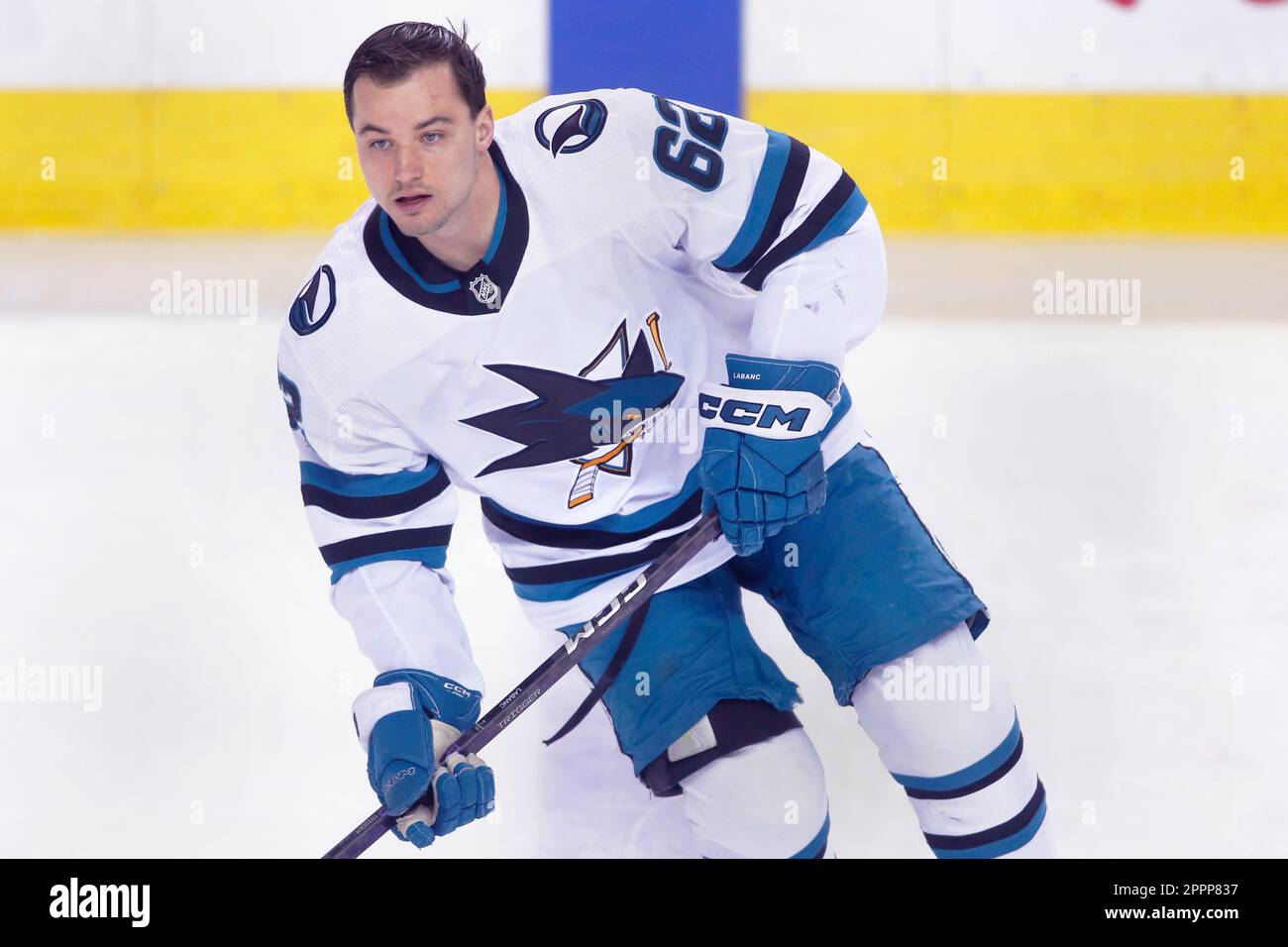 NHL profile photo on San Jose Sharks player Kevin Lebanc at a game ...