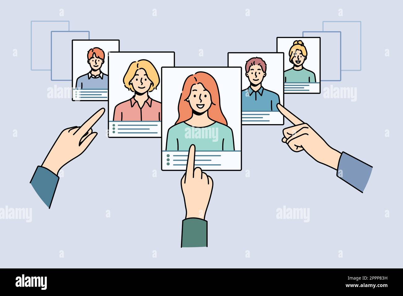 Hands choose CV of potential employees in company Stock Vector Image ...