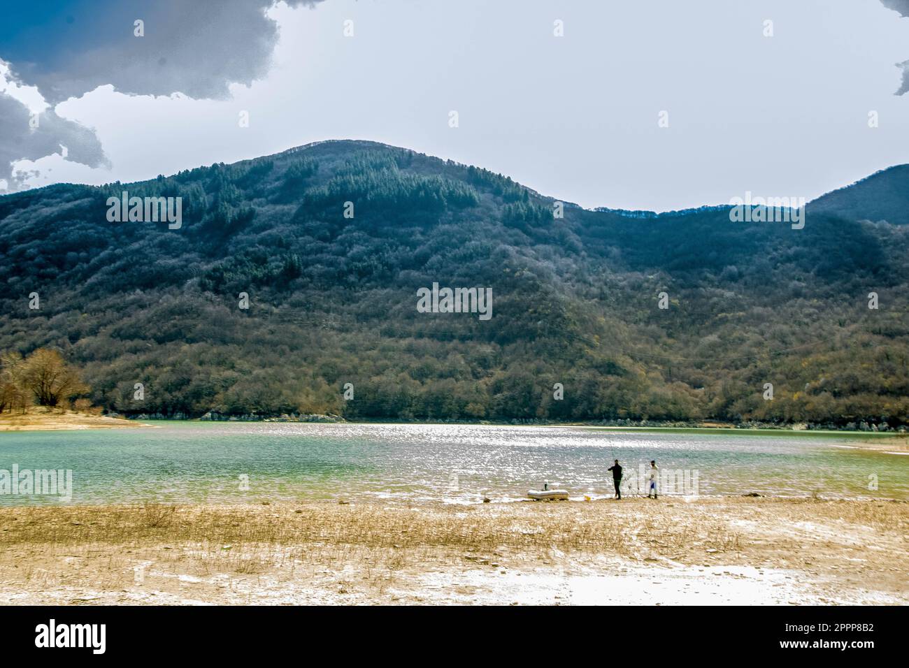 Lake Matese, the highest karst lake in Italy. It is at the foot of Mt ...