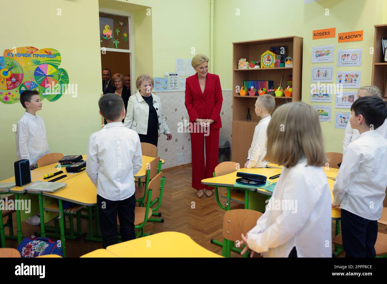 Non Exclusive: MOSTYSKA, UKRAINE - APRIL 21, 2023 - First Lady of ...