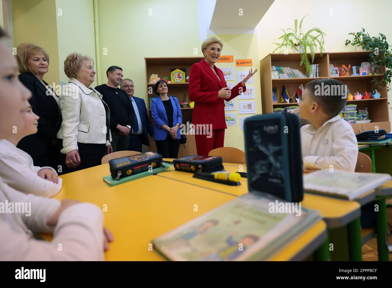 Non Exclusive: MOSTYSKA, UKRAINE - APRIL 21, 2023 - First Lady of ...