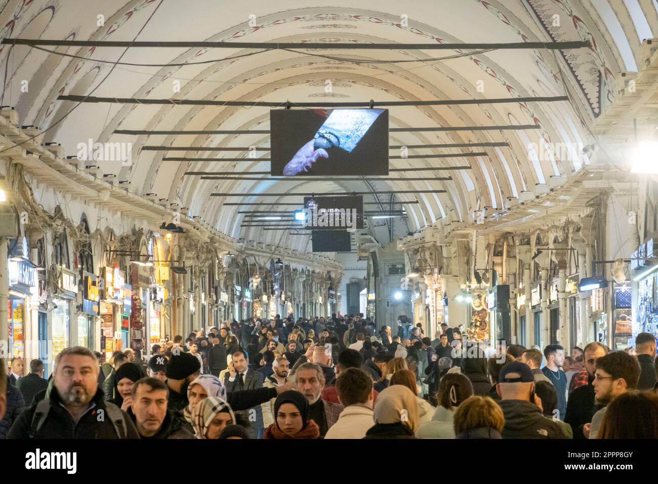 People explore The Grand Bazaar in Istanbul, one of the largest and ...