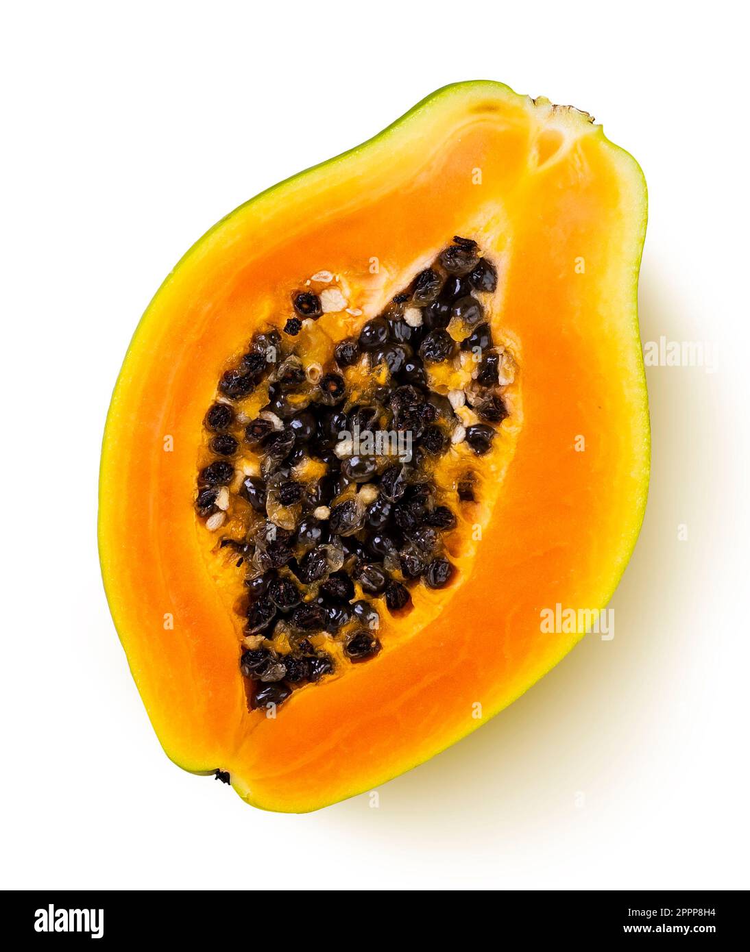 Papaya slice isolated on white background, top view Stock Photo - Alamy