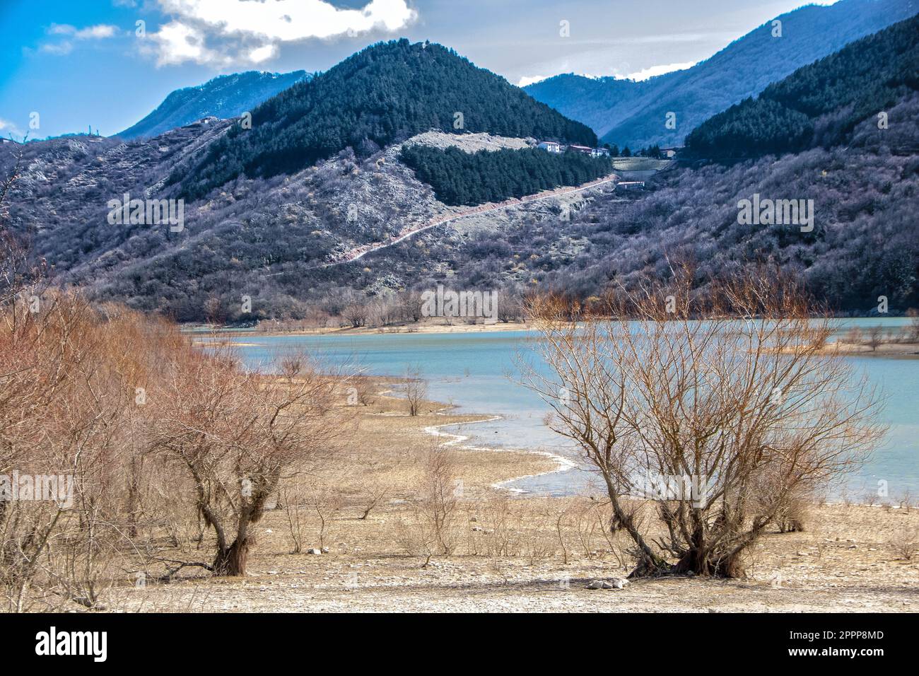 Lake Matese, the highest karst lake in Italy. It is at the foot of Mt ...