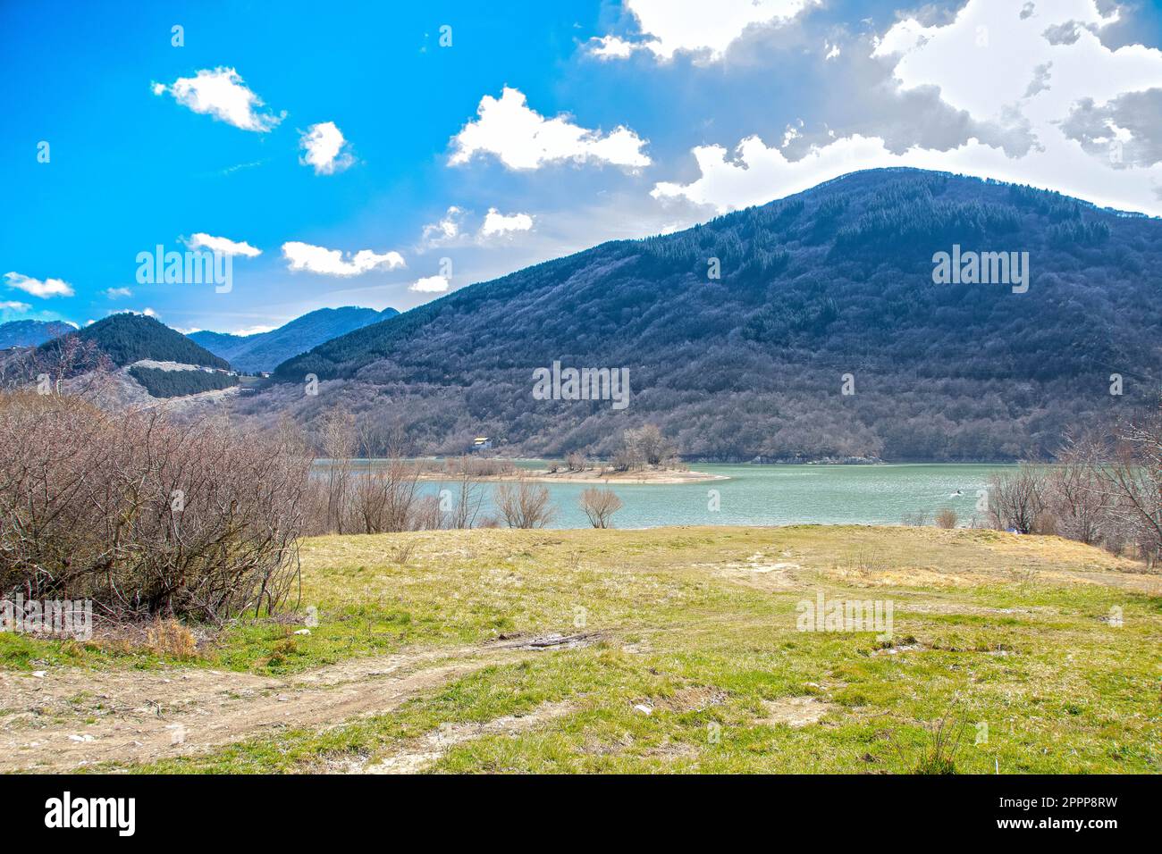 Lake Matese, the highest karst lake in Italy. It is at the foot of Mt ...