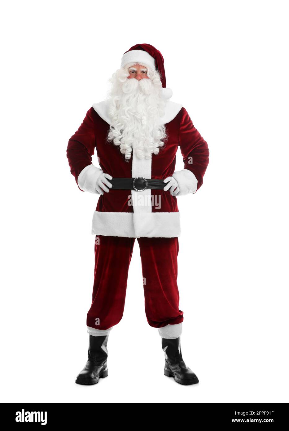 Full length portrait of Santa Claus on white background Stock Photo - Alamy