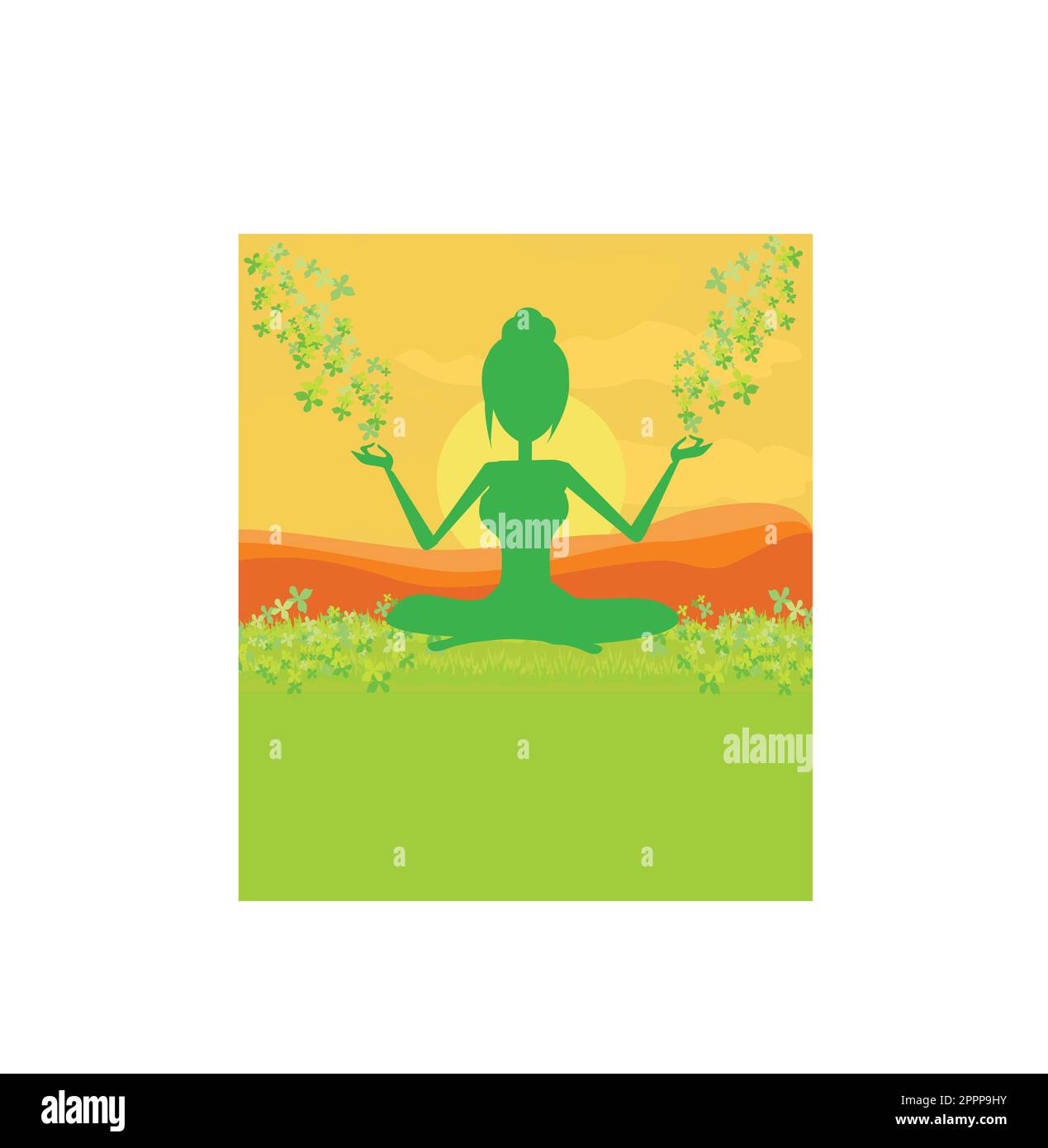 woman in a traditional yoga pose vector illustration Stock Vector Image ...