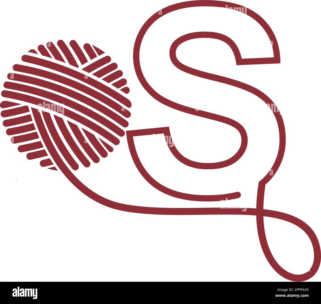 Letter S and skein of yarn icon design illustration Stock Vector Image ...