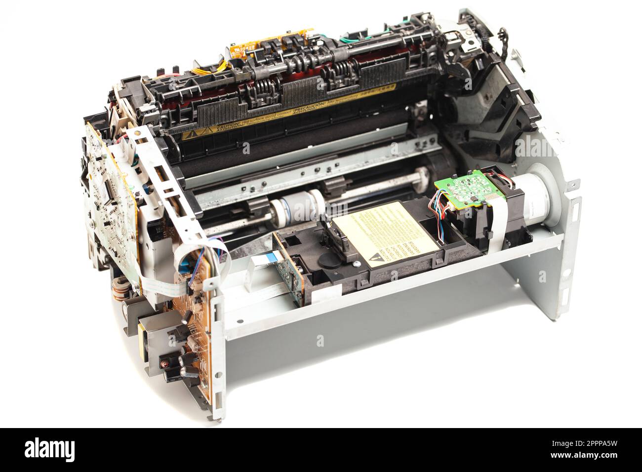Disassembled laser printer isolated on white background Stock Photo - Alamy