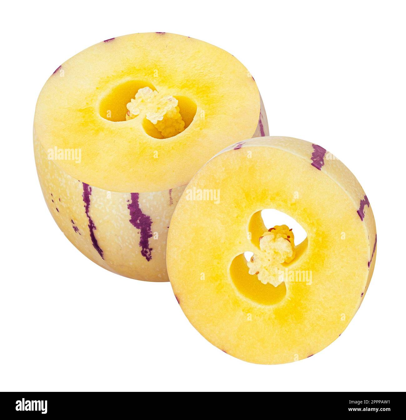 Pepino melon fruit isolated on white background Stock Photo - Alamy