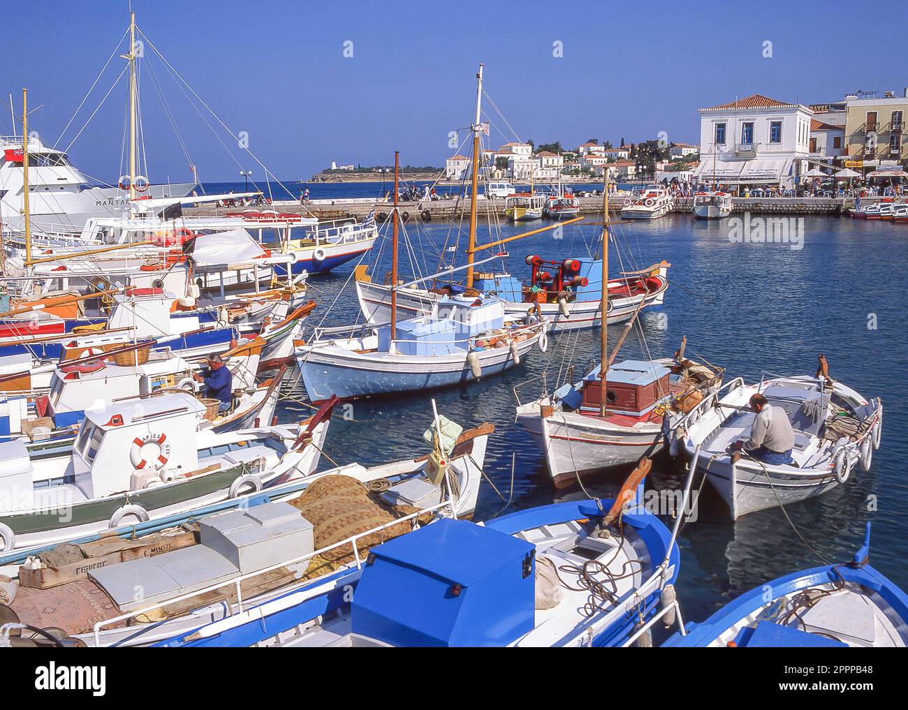 Harbour view, Spetses Town, Spetses, Saronic, Greece Stock Photo - Alamy