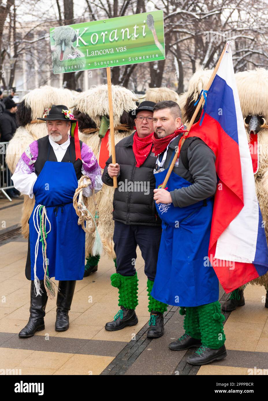 Masked dancers from Slovenia at the Surva International Masquerade and ...