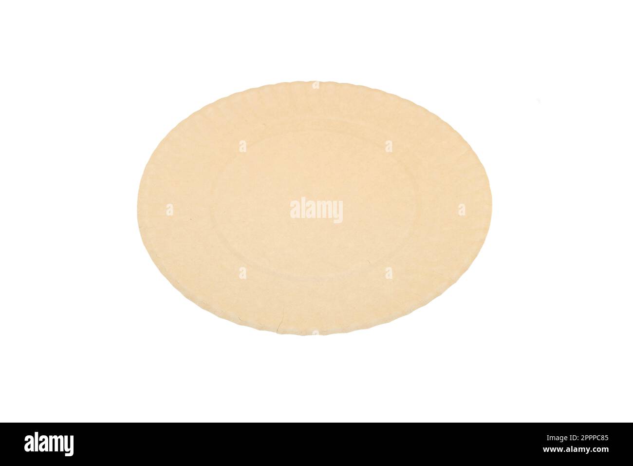 Side view yellow empty disposable paper fast food plate isolated on ...