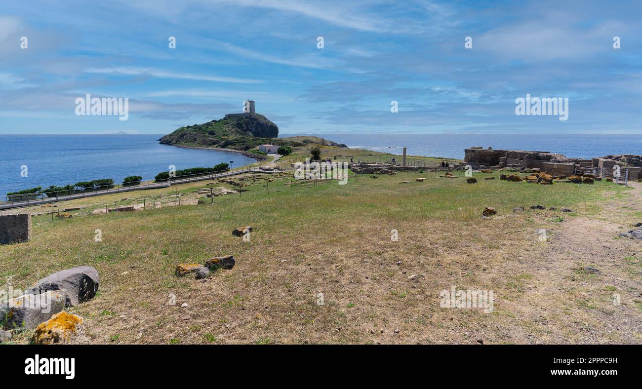 Ancient ruins of Nora on Sardinia in Italy Stock Photo - Alamy
