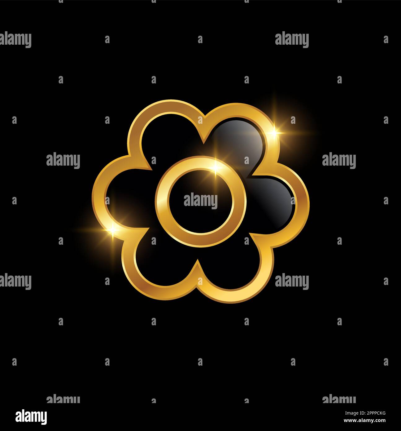 Golden Flower Logo Sign Stock Vector Image & Art - Alamy