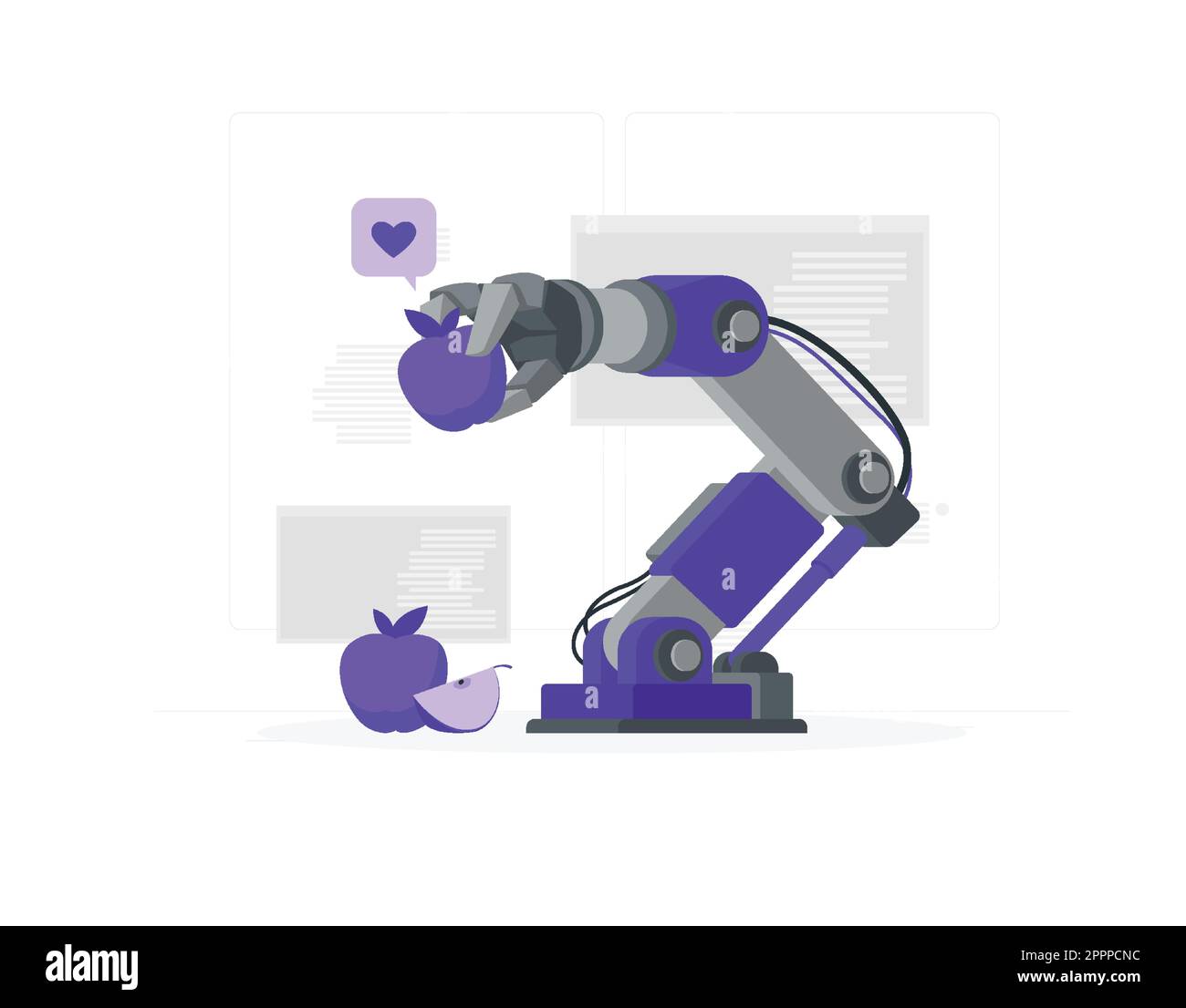 robot arm holding apple flat design Stock Vector Image & Art - Alamy