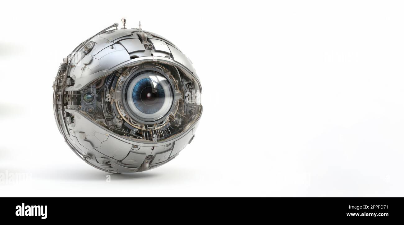Robotic eye with metallic textures and glowing circuits Stock Photo - Alamy