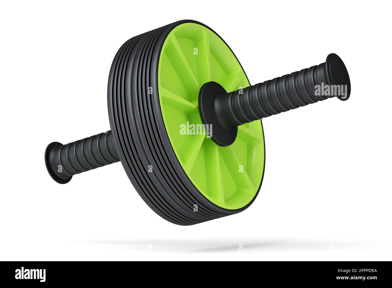 AB roller for abdominal muscles isolated on white background. 3d ...