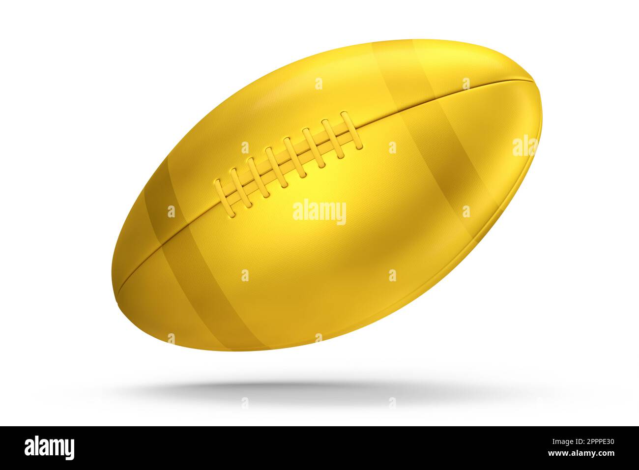 Gold american football ball isolated on white background. 3d rendering ...