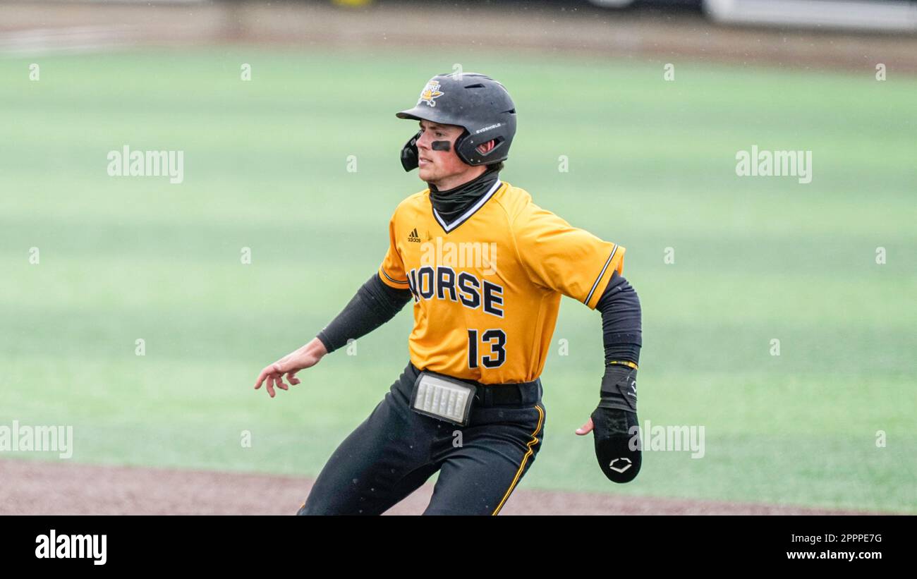 Northern Kentucky University center fielder Adam Schneider (13) against ...