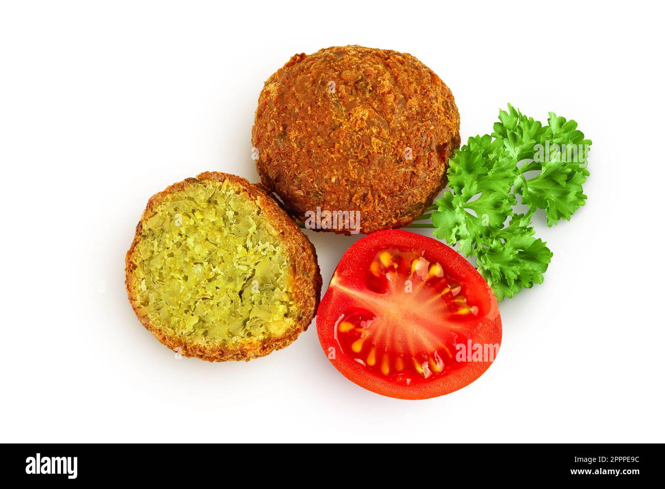 falafel ball isolated on a white background with full depth of field ...