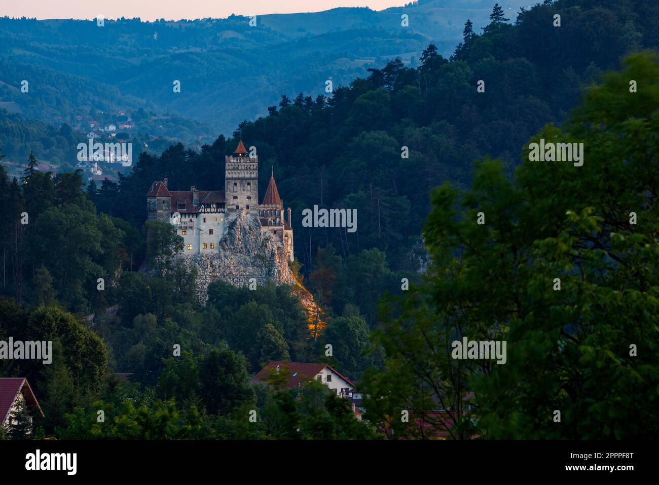 The Bran Castle of Dracula in Romania Stock Photo - Alamy