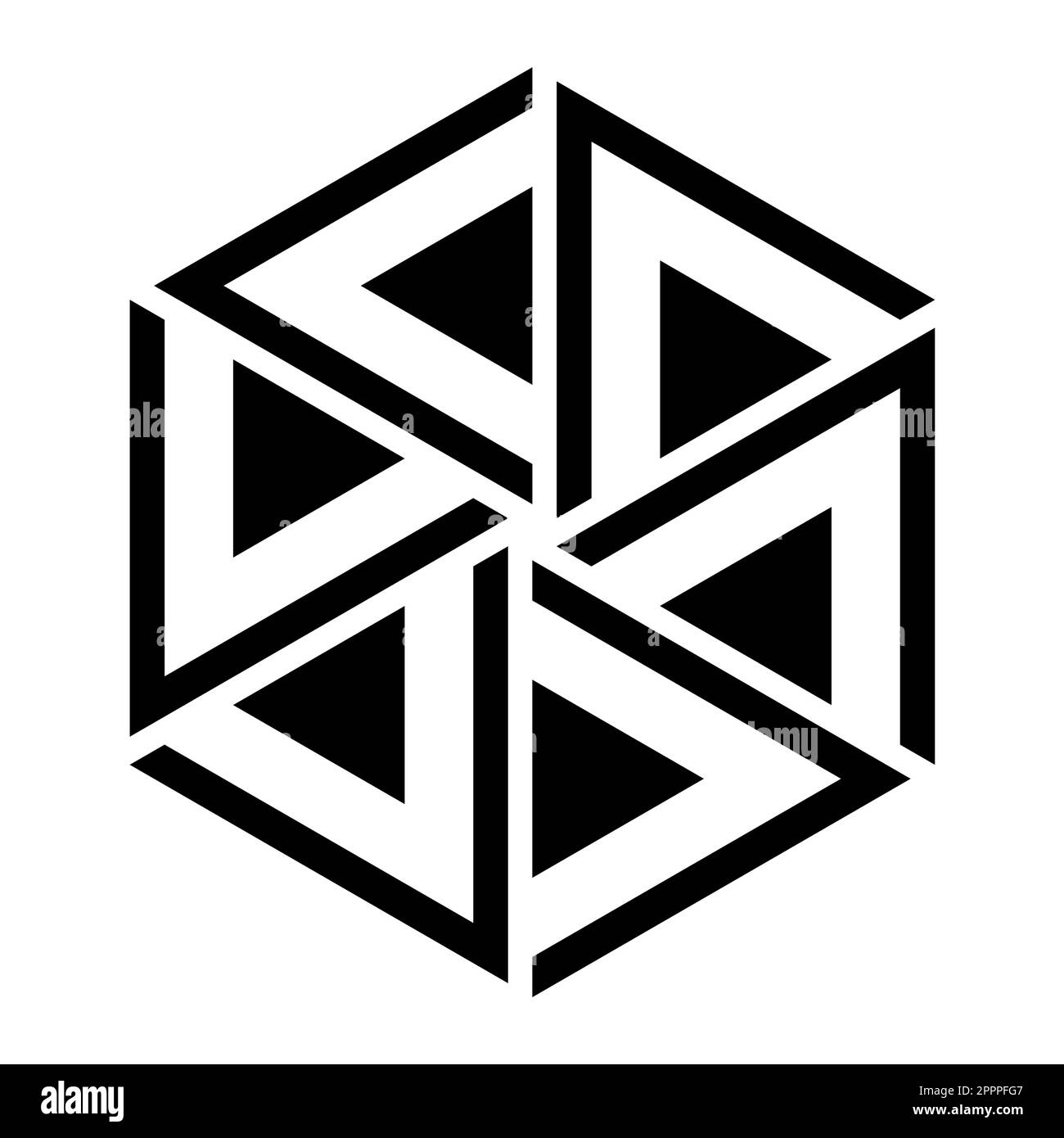 Symbol made of triangles, pyramids moving counterclockwise Stock Vector ...