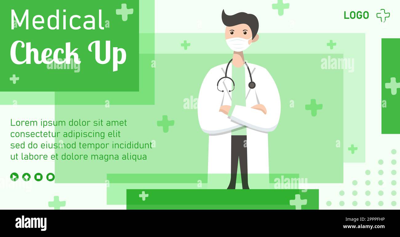 Medical Healthcare Flat Design Illustration Post Editable of Square ...