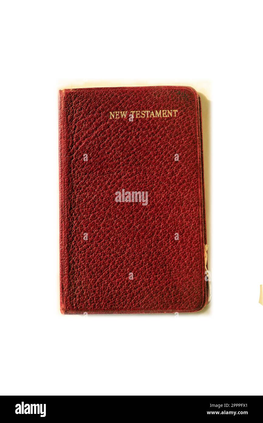 New Testament - Red book against white bakground Stock Photo - Alamy
