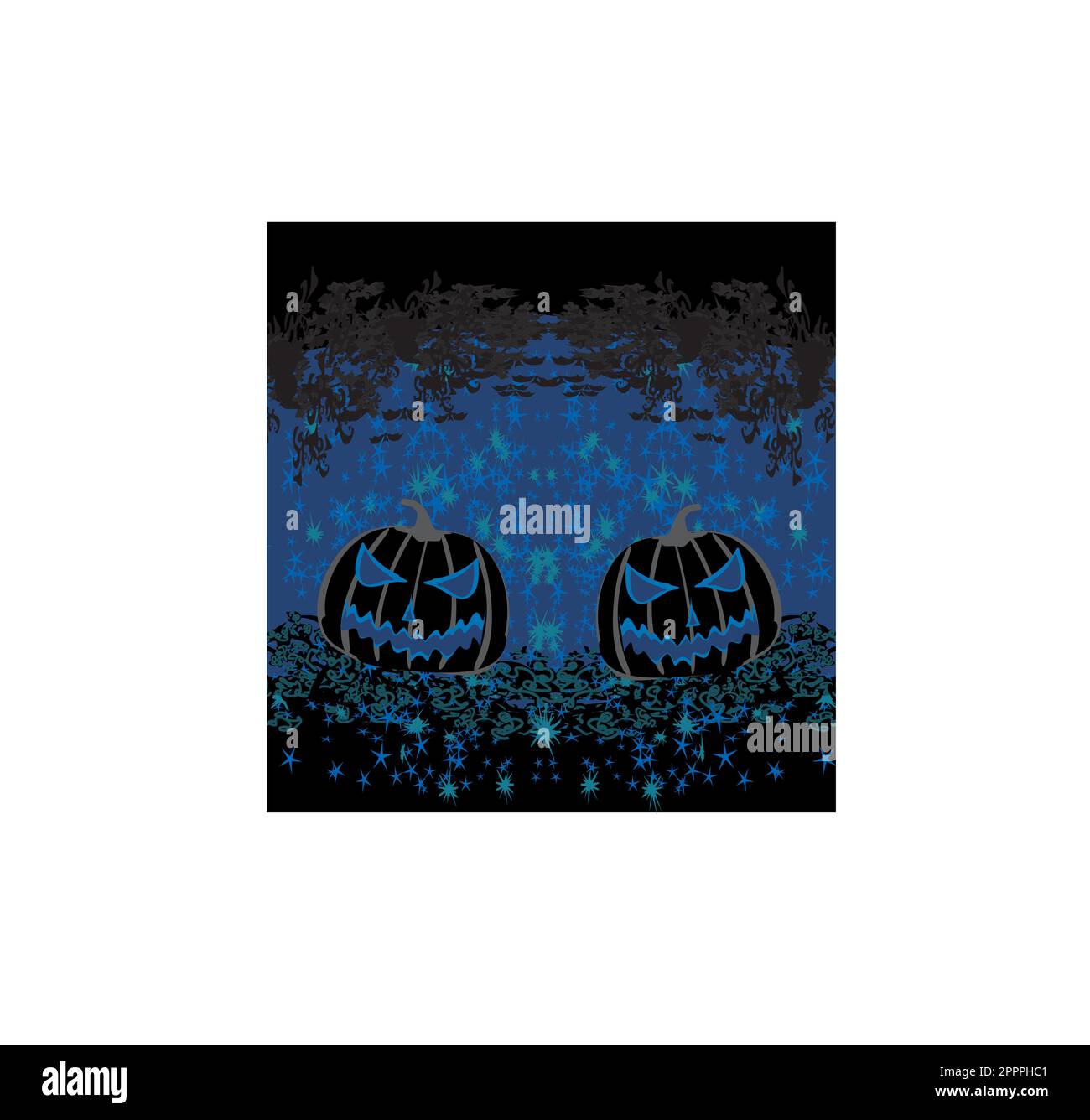 broken halloween pumpkin on grunge background vector illustration Stock ...