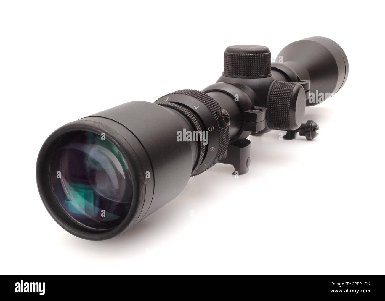 Telescopic rifle scope on white Stock Photo - Alamy