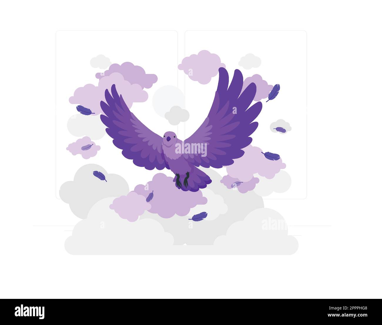 purple flying bird flat design Stock Vector Image & Art - Alamy