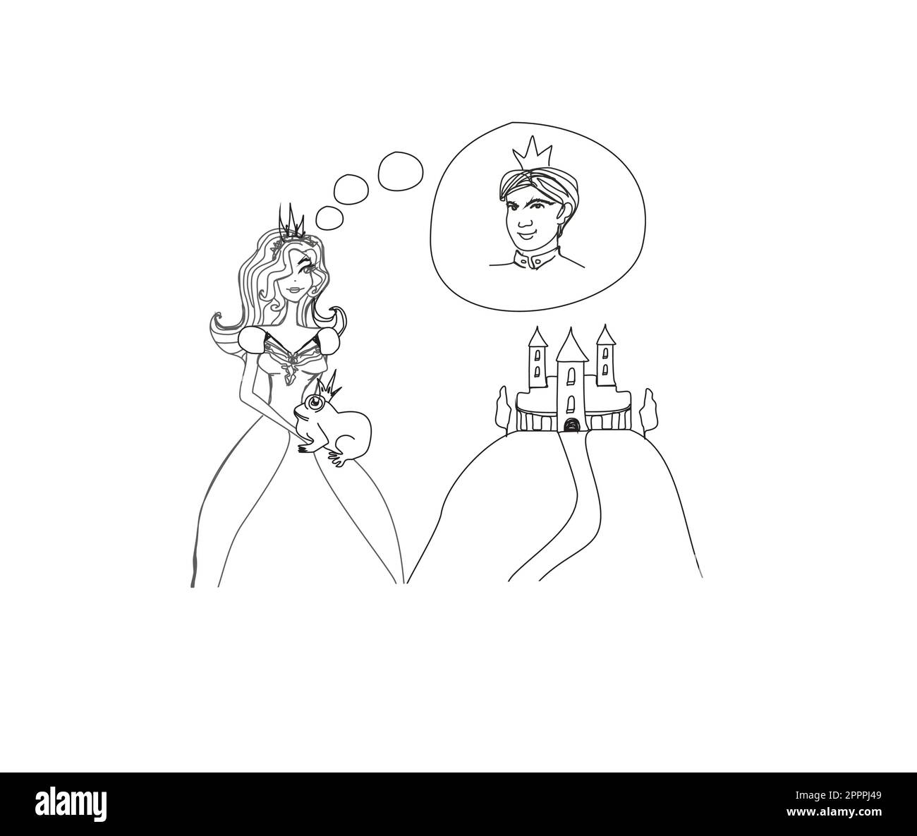 Beautiful Young Princess And Big Frog Stock Vector Image And Art Alamy