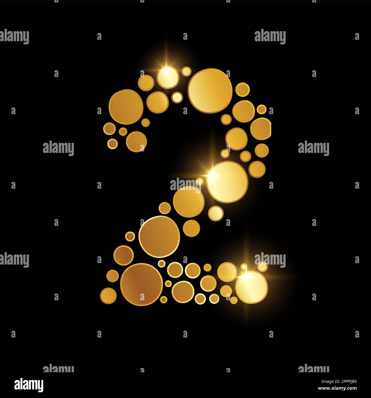 Golden Dot Numerical Monogram Logo Number 2 Stock Vector Image & Art ...