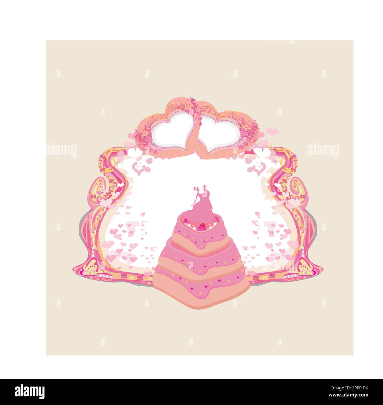 wedding cake card design Stock Vector Image & Art - Alamy