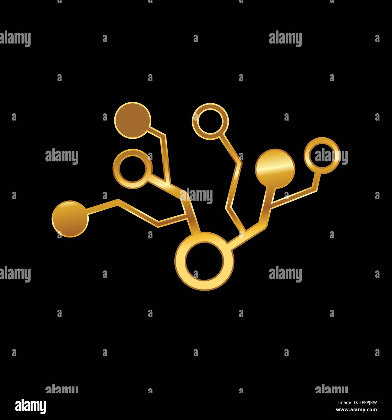 Golden Circuit Tree Technology Logo Sign Stock Vector Image & Art - Alamy
