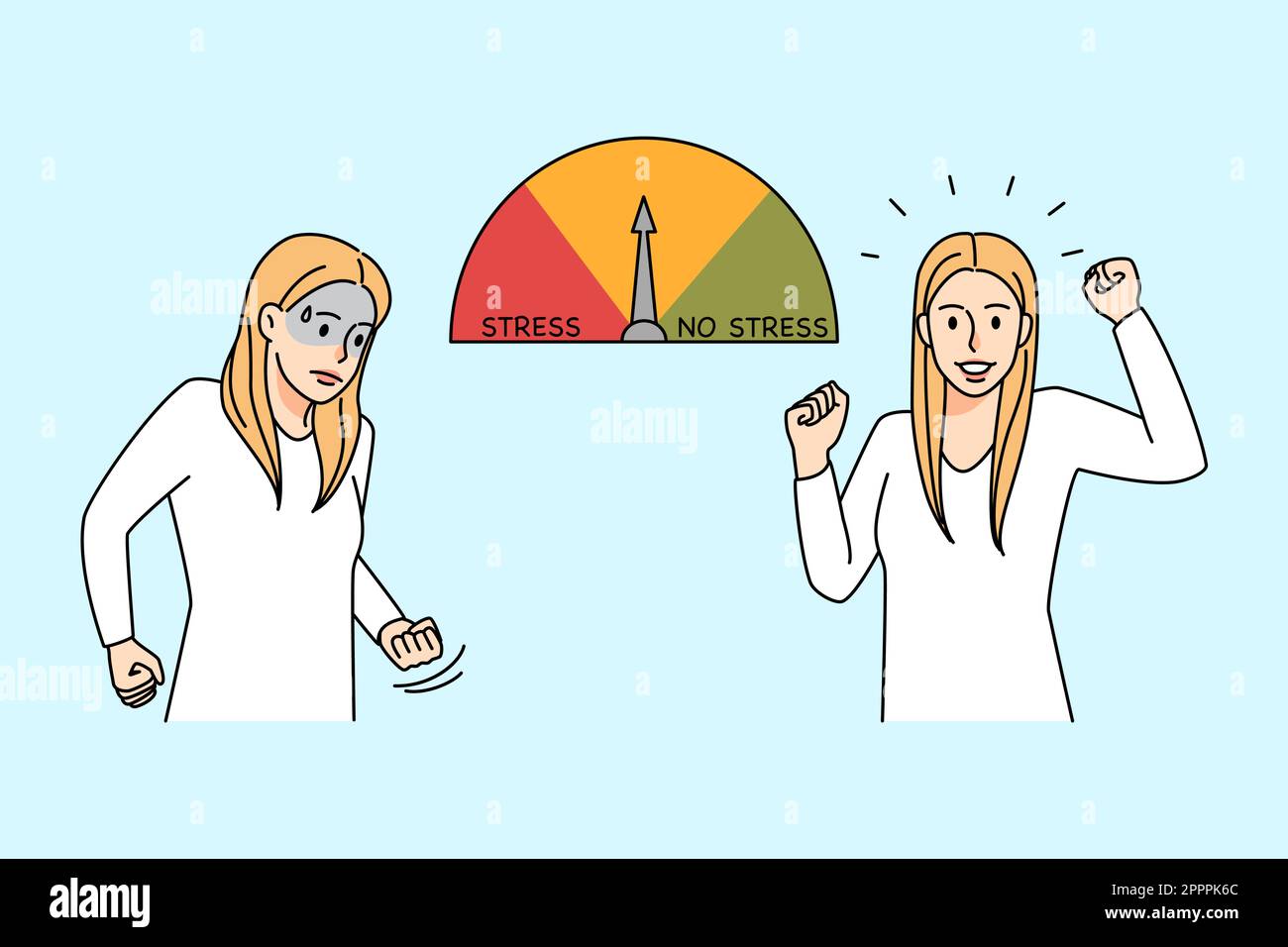 Stress anxiety burnout female Stock Vector Images - Alamy