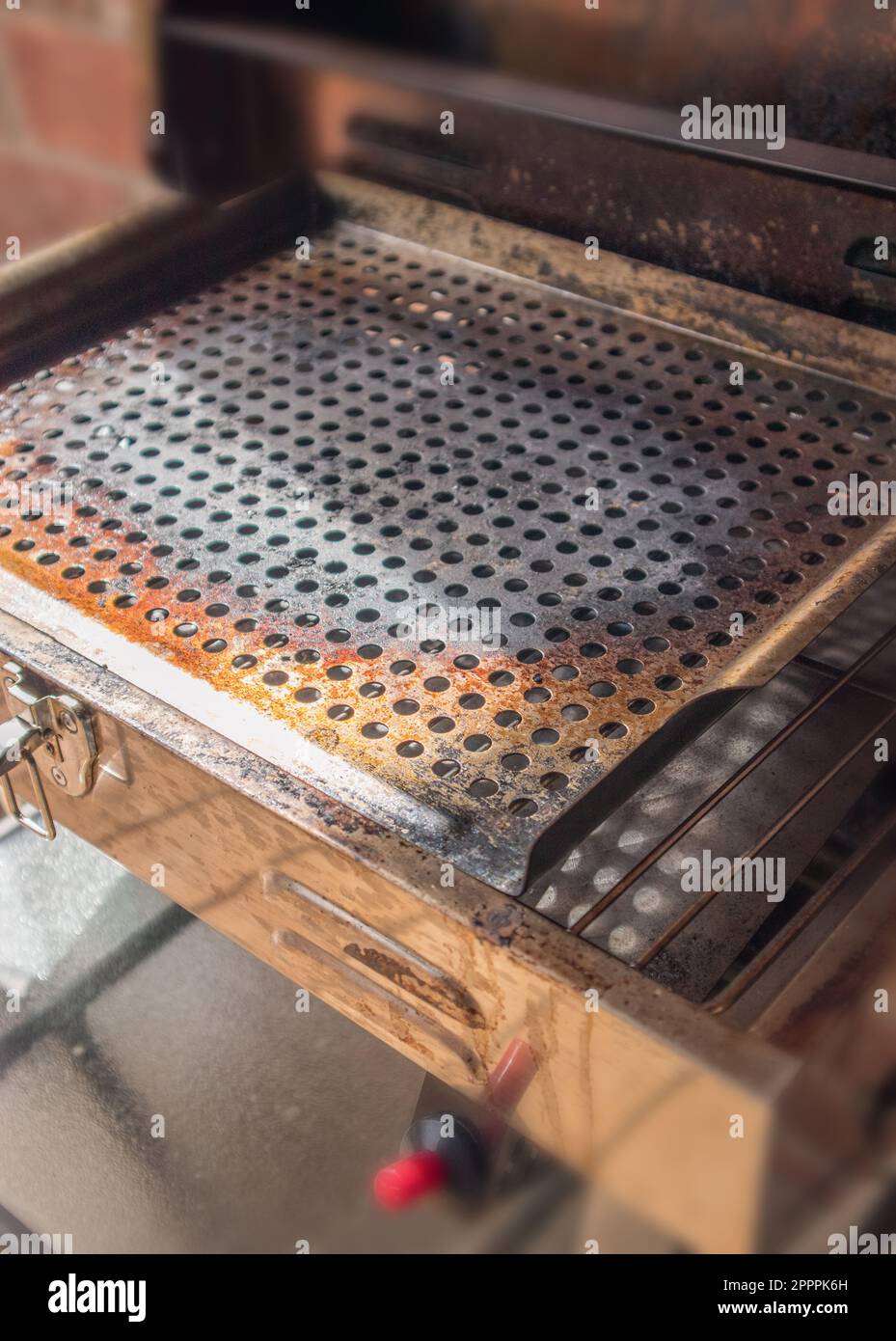 small stainless steel BBQ with special tray for sea fruits and delicate ...