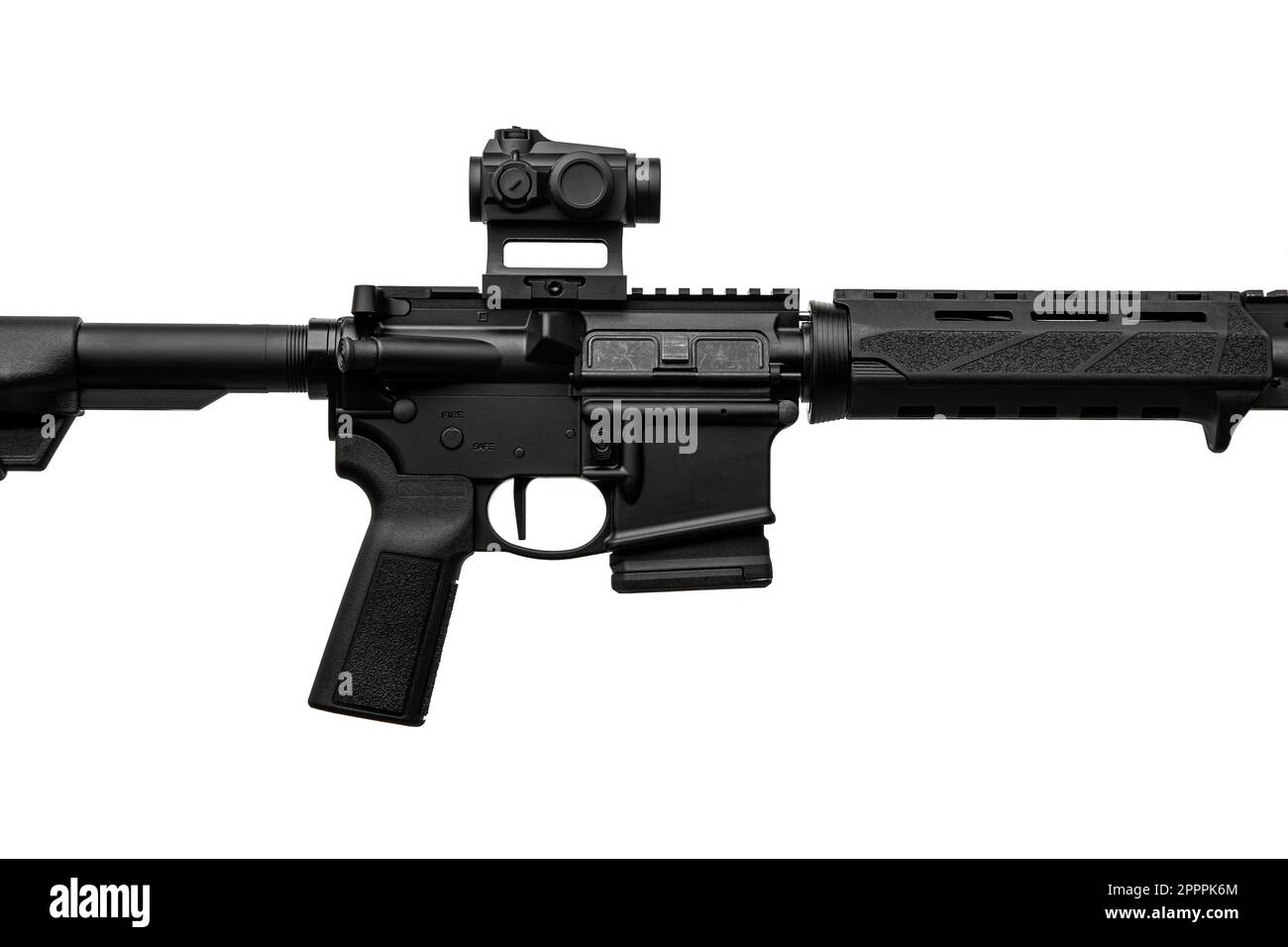 Modern automatic rifle isolated on white background. Weapons for police ...