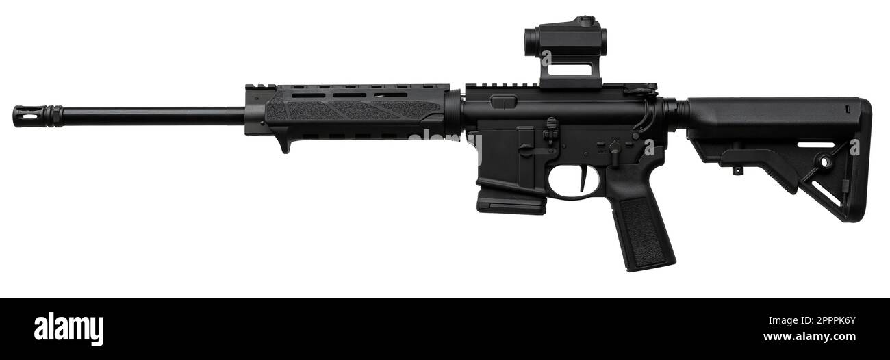 Modern automatic rifle isolated on white background. Weapons for police ...
