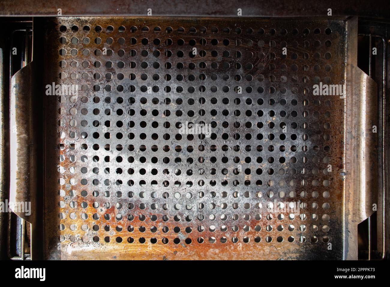 small stainless steel BBQ, the grill shot from above, special tray for ...