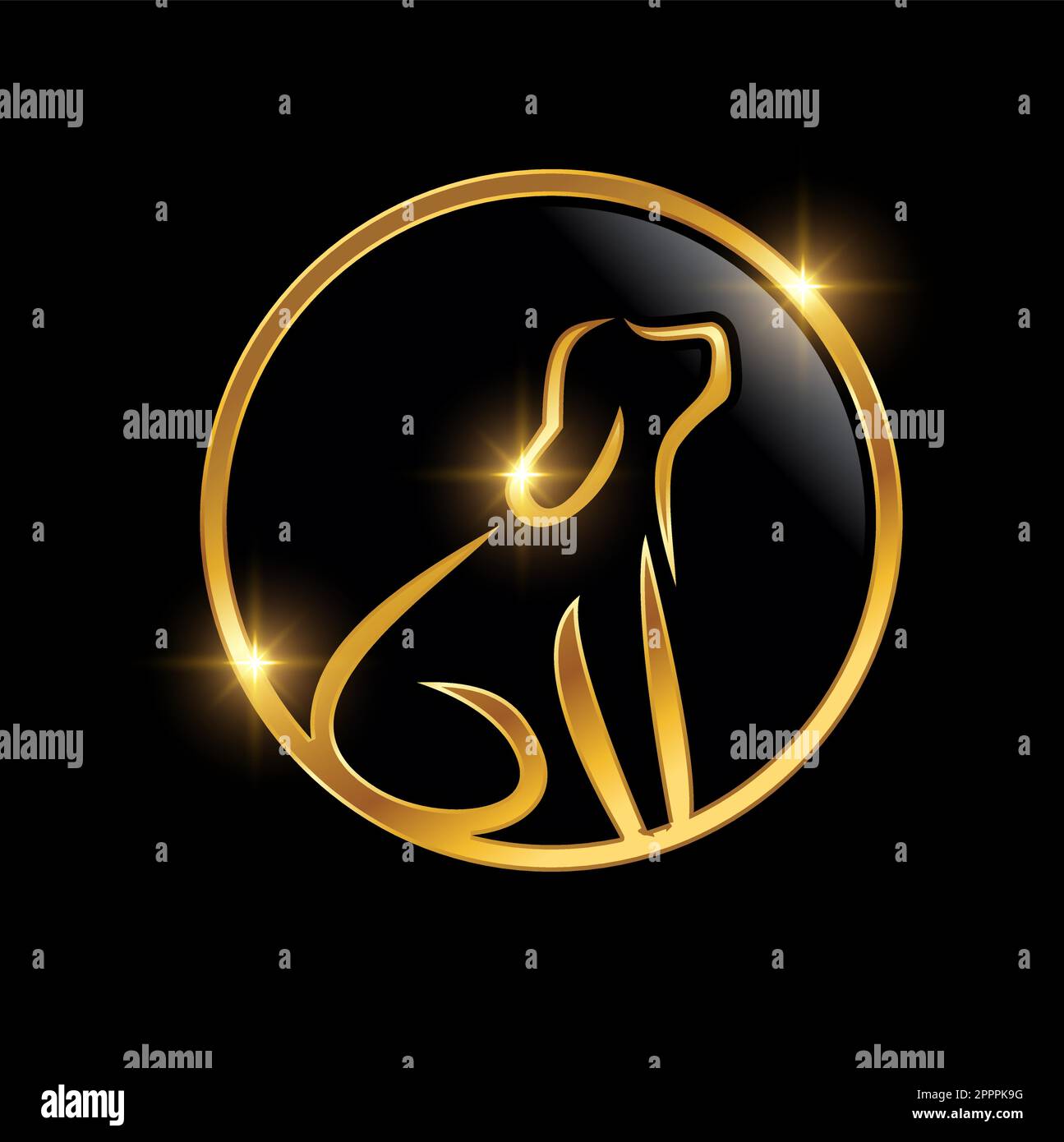 Golden Dog Circle Logo Sign Stock Vector Image & Art - Alamy