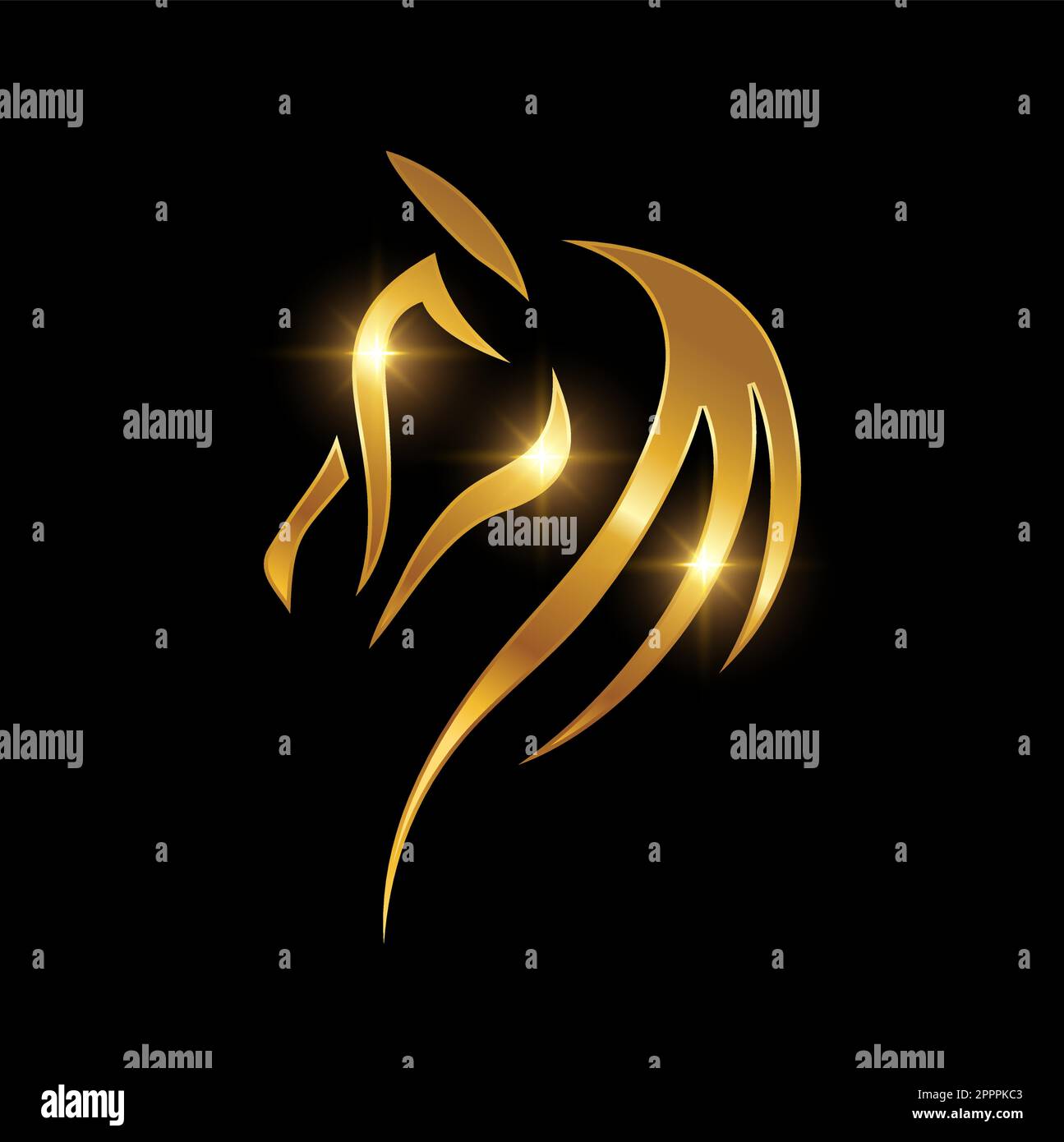 Golden Head Horse Logo Sign Stock Vector Image & Art - Alamy