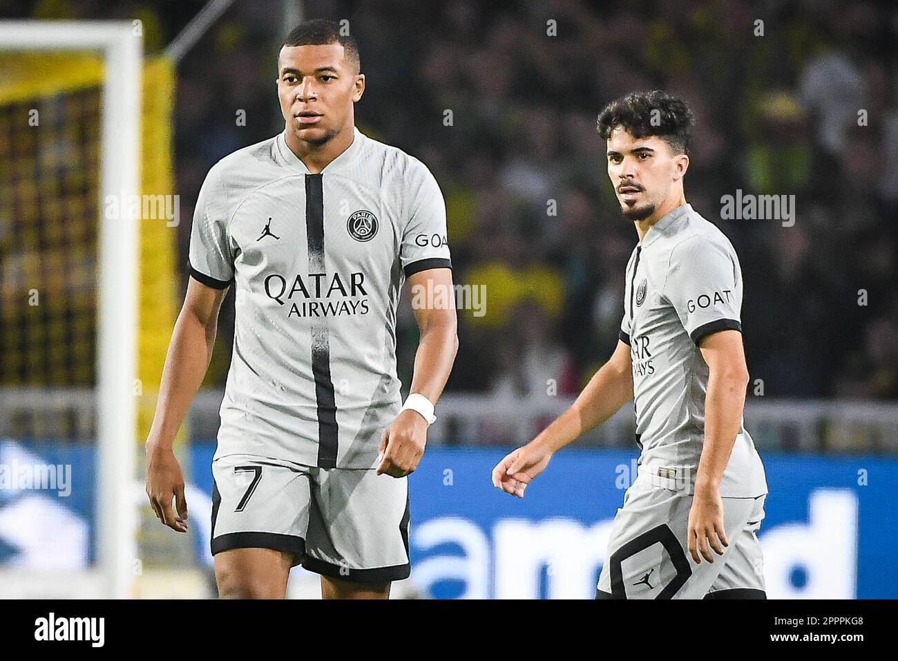 Kylian MBAPPE of PSG and Vitor MACHADO FERREIRA (Vitinha) of PSG during ...