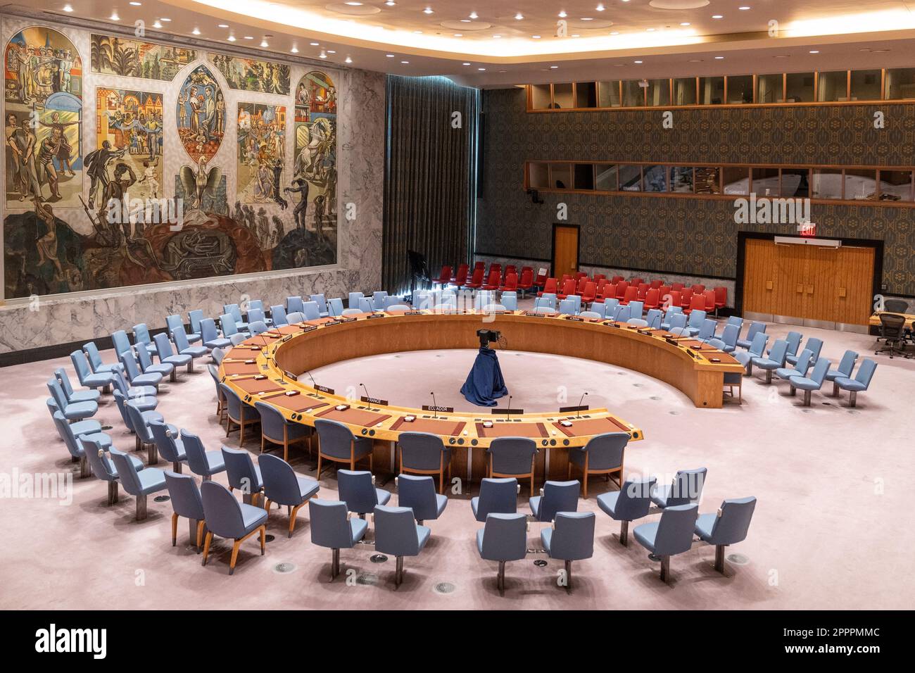 View of empty SC chamber before start of meeting on Maintenance of ...