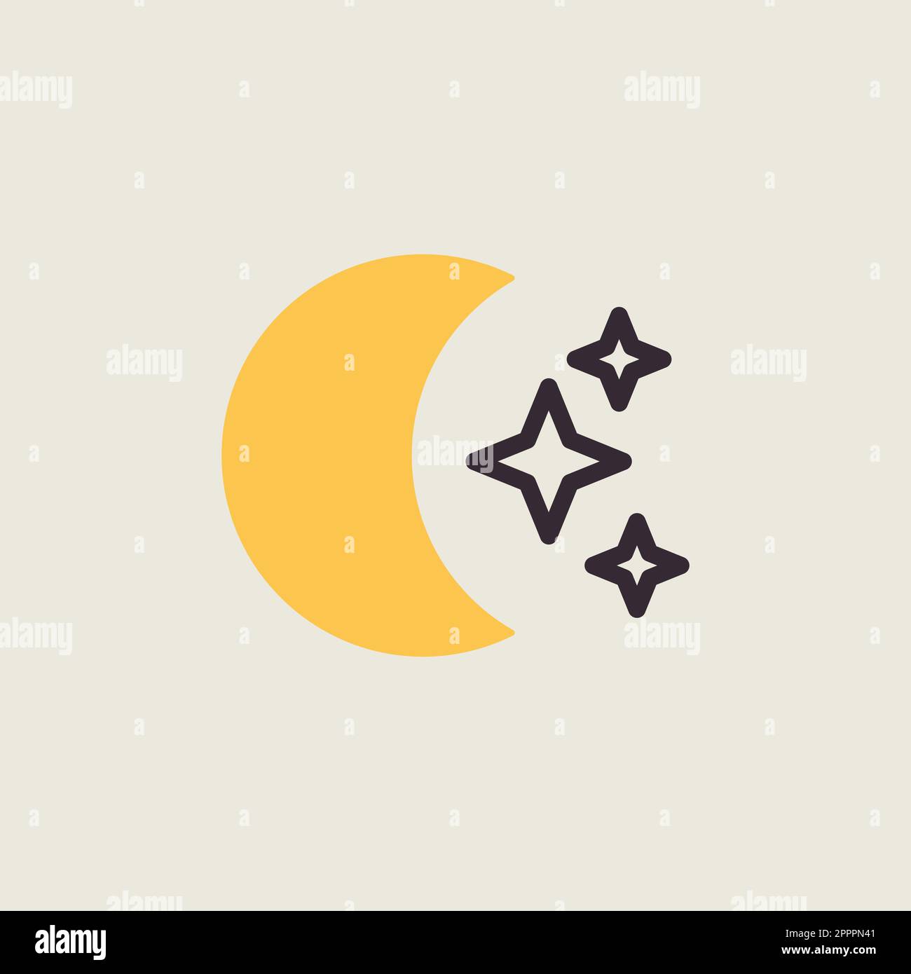 Moon and star vector icon. Weather sign Stock Vector Image & Art - Alamy