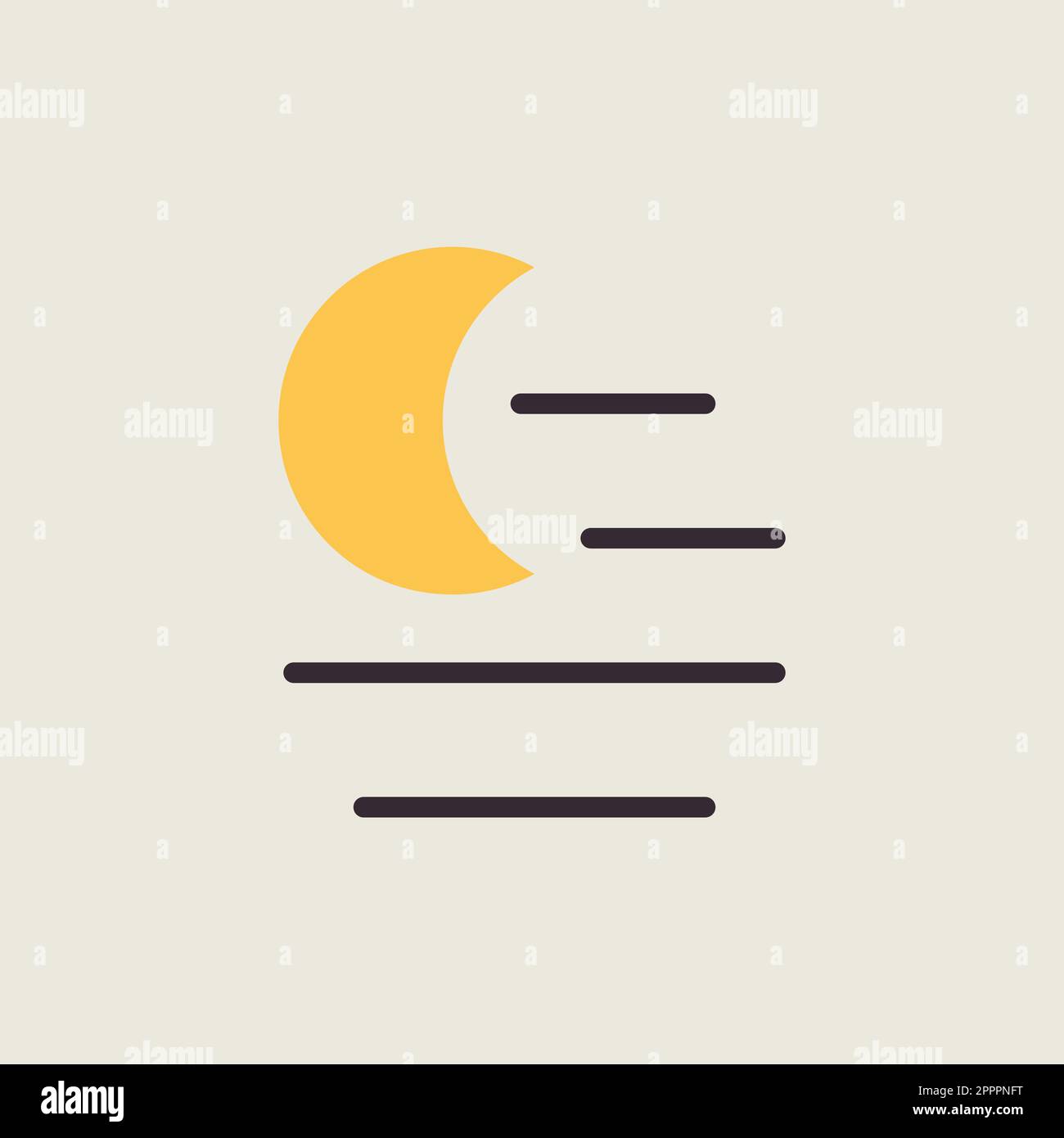 Fog night vector isolated flat icon. Weather sign Stock Vector Image ...